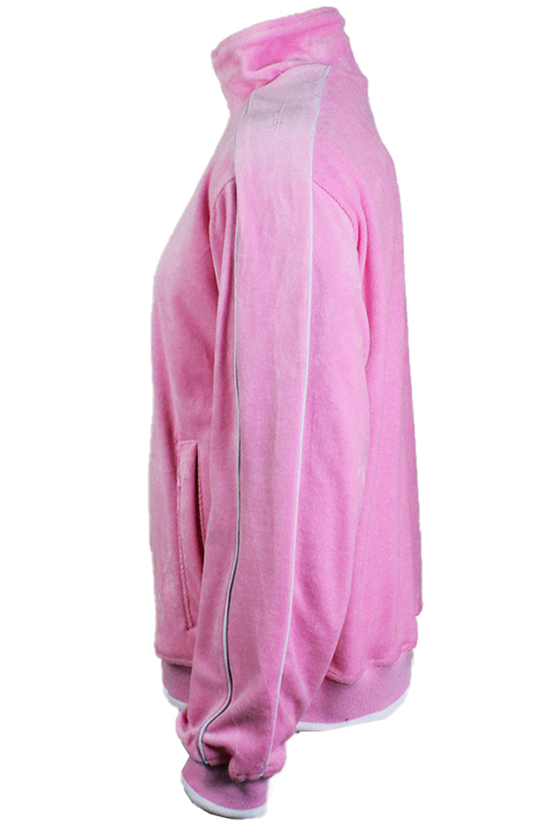 Mens Pink Velour Jacket | Sweatsedo